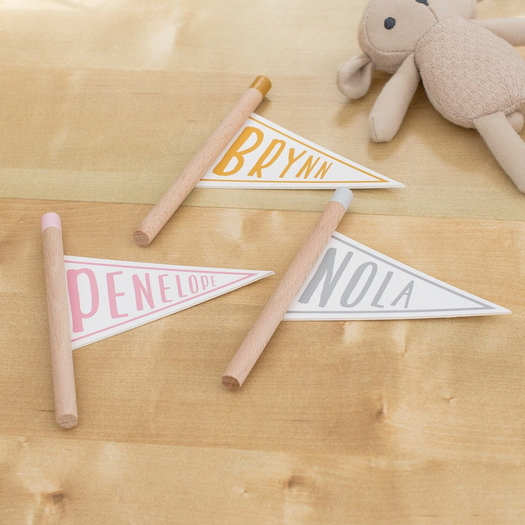 Personalised Mini Pennant Flag – The Wood Cove